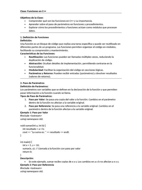 Clase 7 Funciones Programacion 1 Pdf C Ingeniería Informática