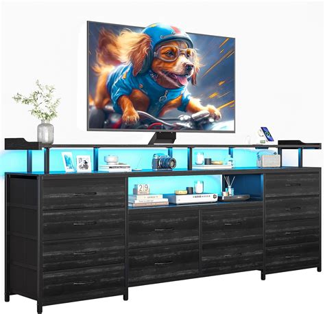 12 Drawers Tv Stand Dresser For 65 70 Inch Tv Entertainment Center