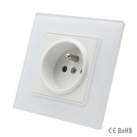 Luxury French Socket White Crystal Glass Switch 2 Grandado