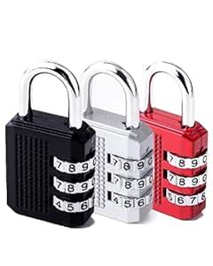 Number Lock 3 Pack Combination Lock 3 Digit Number Combination Anti