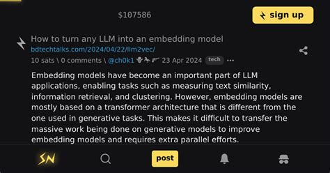 How To Turn Any Llm Into An Embedding Model Stacker News ~tech