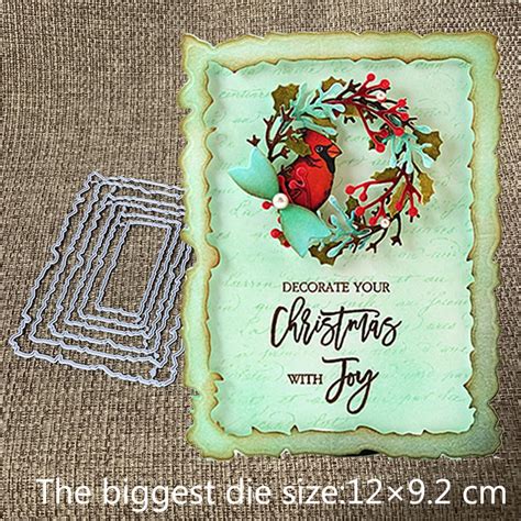 Craft Metal Cutting Dies 6pcs Set Vintage Torn Rec Grandado