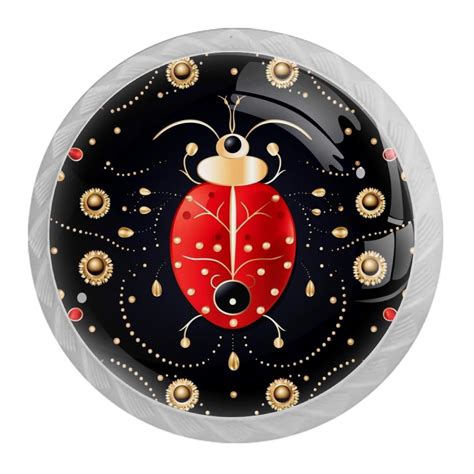 Ladybug Cabinet Knobs Stainless Steel Kitchen Knobs Knobs With Glass