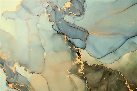 알코올 잉크 기술의 천연 고급 추상 유체 예술 그림 부드럽고 꿈꾸는 벽지 투명한 파도와 황금 소용돌이를 만드는 색상의 혼합물 포스터용 기타 인쇄물 노랑에 대한 스톡 벡터