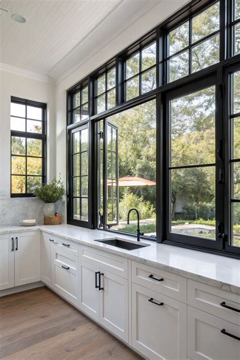Ideas To Use Marble In Black And White Kitchens Windows With Bars