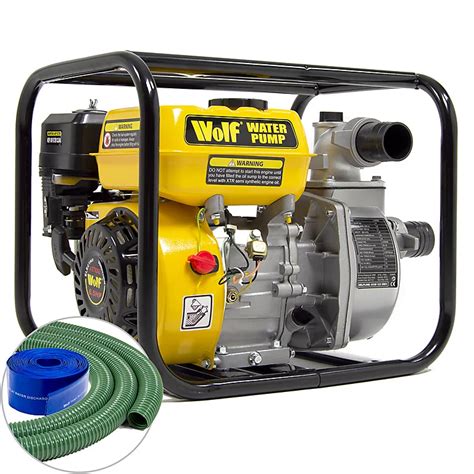 2 Petrol Water Pump Wolf 65 Hp Self Priming With 5m And 10m Hoses