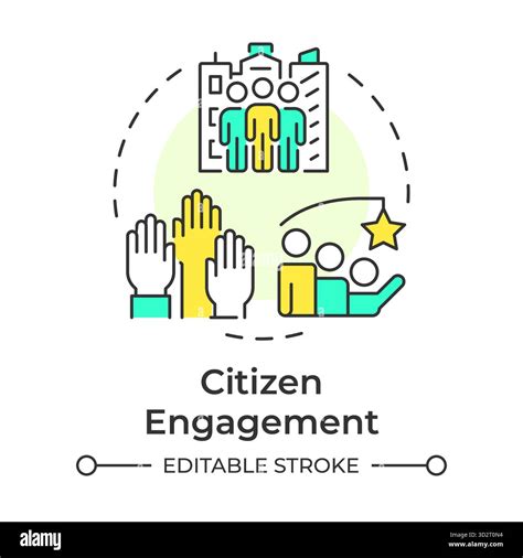 Citizen Engagement Multi Color Concept Icon Stock Vector Image And Art Alamy