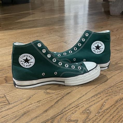Dark Green Vintage High Top Converse Chuck Taylors Depop