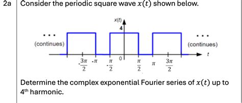 2a Consider The Periodic Square Wave X T Shown Below Determine The Complex Exponential Fourier
