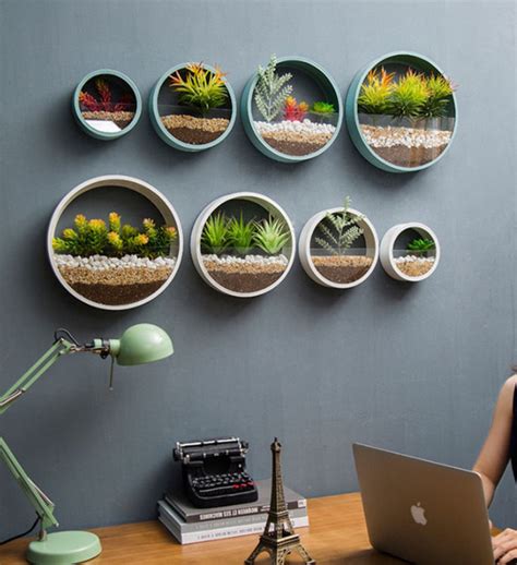 Ronde Muur Plantenbak Wit Decoratie Planten Interieur Bloemen