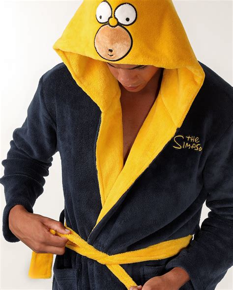Riachuelo Robe Masculino Fleece Capuz Homer Simpson Azul Fox The