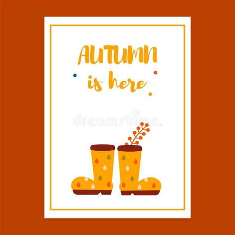 Autumn Cute Postcard Background Template For Banner Poster Or