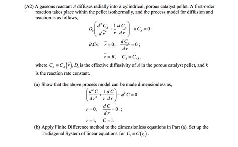 A2 A Gaseous Reactant A Diffuses Radially Into A
