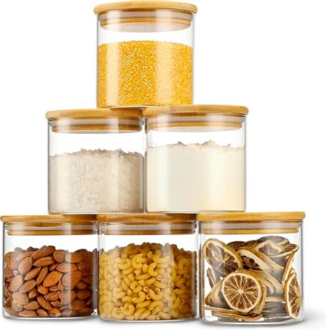 D2scrma 22oz Straight Cylindrical Airtight Storage Jars
