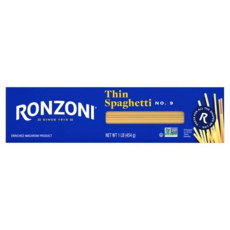 Ronzoni No 9 Thin Spaghetti Pasta 1 Lb Fairway