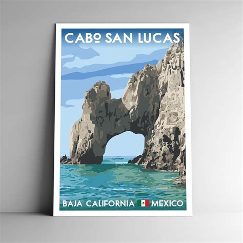 Cabo San Lucas Travel Poster Postcard Magnet Sticker Vintage