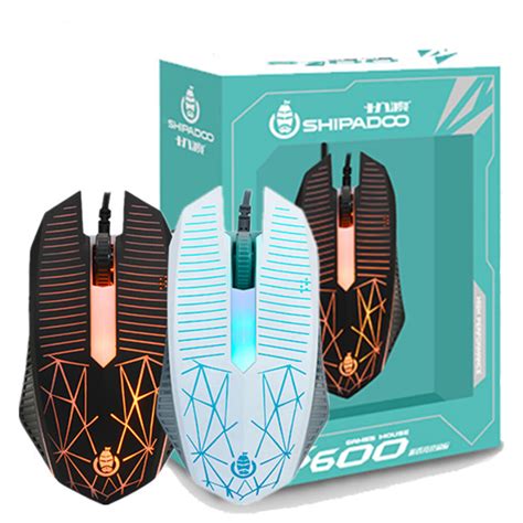 Shipadoo S600 Gaming Mouse Cracked Pattern 1000dpi Led Luminous Backlit Usb Wired Optical Mice