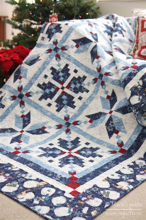 Pdf Christmas Queen Quilt Pattern Digital Blue Star Norwegian Etsy Holiday Quilts