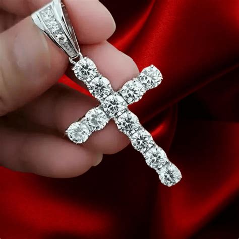 Diamond Cross Pendant Etsy