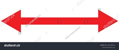 Red Long Arrow Both Side Red Stock Vector Royalty Free 2487308783