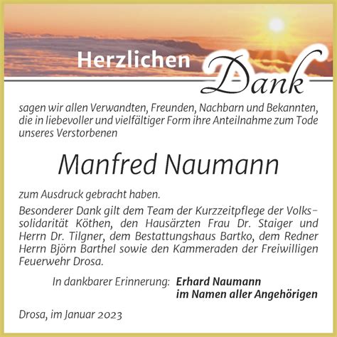 Traueranzeigen Von Manfred Naumann Abschied Nehmen De