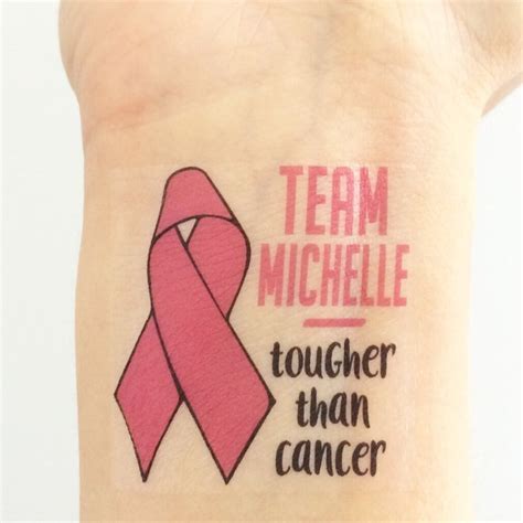 Breast Cancer Temporary Tattoos Etsy