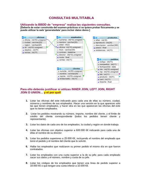 2 Consultas Multitabla 1 Pdf