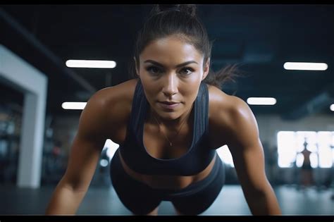 Premium Ai Image The Strength And Agility Of A Female Athlete As She Engages In High Intensity