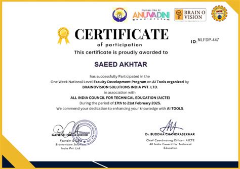 National Level Fdp Certificate Pdf