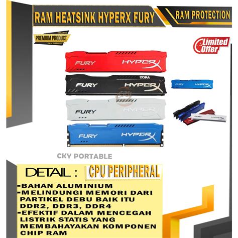 Jual Heatsink Ram Ddr34 Ram Memory Hyperx Fury Blackredblue Shopee