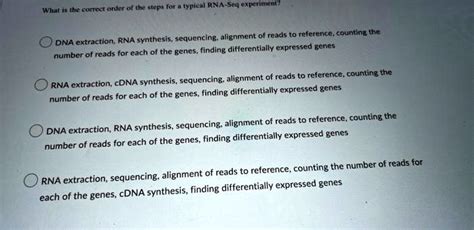 What Is The Correct Order Of The Steps For A Typical RNA Seq Experiment