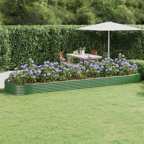Lit Surélevé De Jardin Acier Galvanisé 523x140x36cm Vert Vidaxl Leroy