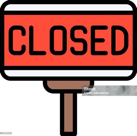 Closed Sign Icon Bankruptcy Related Vector Stock Illustration