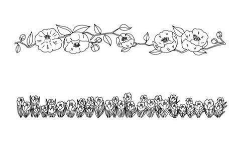 2300 Black And White Flower Border Stock Illustrations Royalty Free