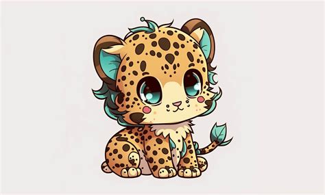 Cute Leopard Kawaii Clipart Graphic By Poster Boutique · Creative Fabrica