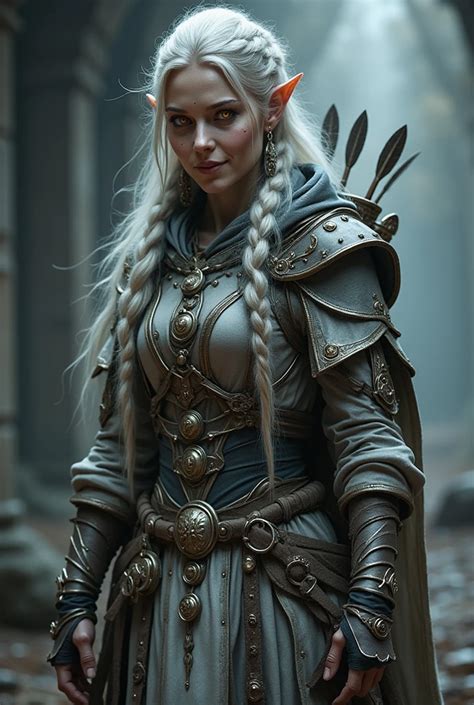 Pathfinder Rpg Style Female Elf Shiny Golden Extended Iris Without