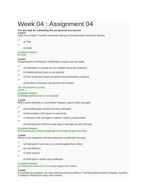 Nptel Course Mcq Set 4 Pdf Adolescence Behavior