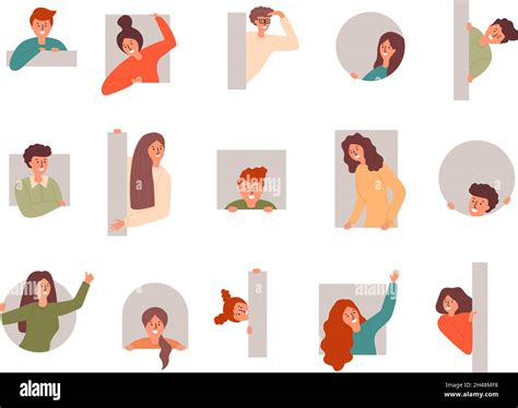 Girl Peeping Stock Vector Images Alamy