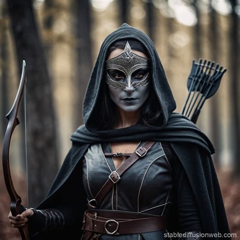 Dark Elf Woman Holding Crossbow Stable Diffusion Online