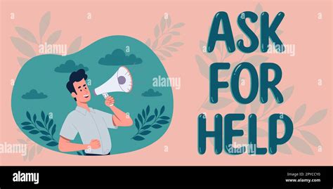 Hand Writing Sign Ask For Help Word For Request To Support Assistance