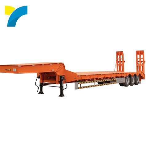 China Manufacturing Low Bed Chassis Trailer 50ton Payload Lowbed
