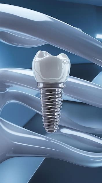 Implante Unitário De Diente 3d Imagem Premium Gerada Com Ia