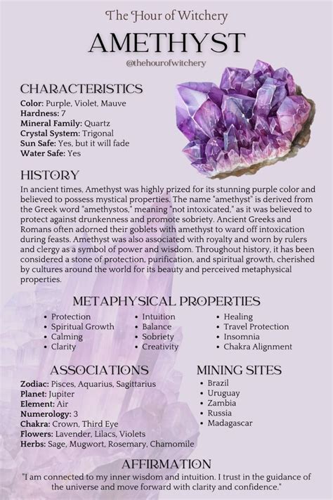 Amethyst Properties Crystals Gemstones Reference Spiritual Healing