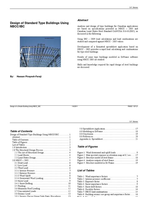 Design Of A Simple Building Using Nbcc Ibc Pdf Structural Load