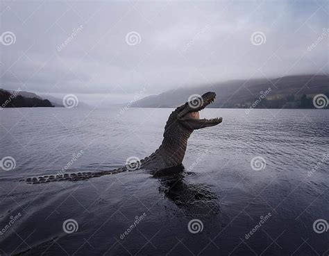 Cryptozoology Mystery Loch Ness Monster Nessie Sighting In Foggy Remote