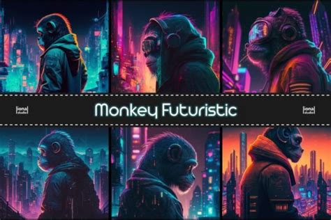 Monkey Futuristic Background Graphic By Lionalstudio · Creative Fabrica