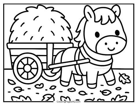 Easy To Color Autumn Hayride Coloring Pages Free Pdf Printables