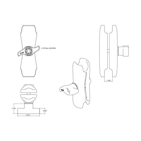 Ram® Ratchet Horizontal Base With Ball D Size Ram Mounts