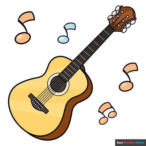 How To Draw An Acoustic Guitar Guitar Drawing Musical Instruments