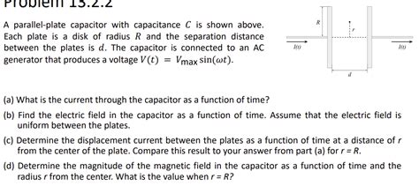 Solved A Parallel Plate Capacitor With Capacitance C Is Chegg